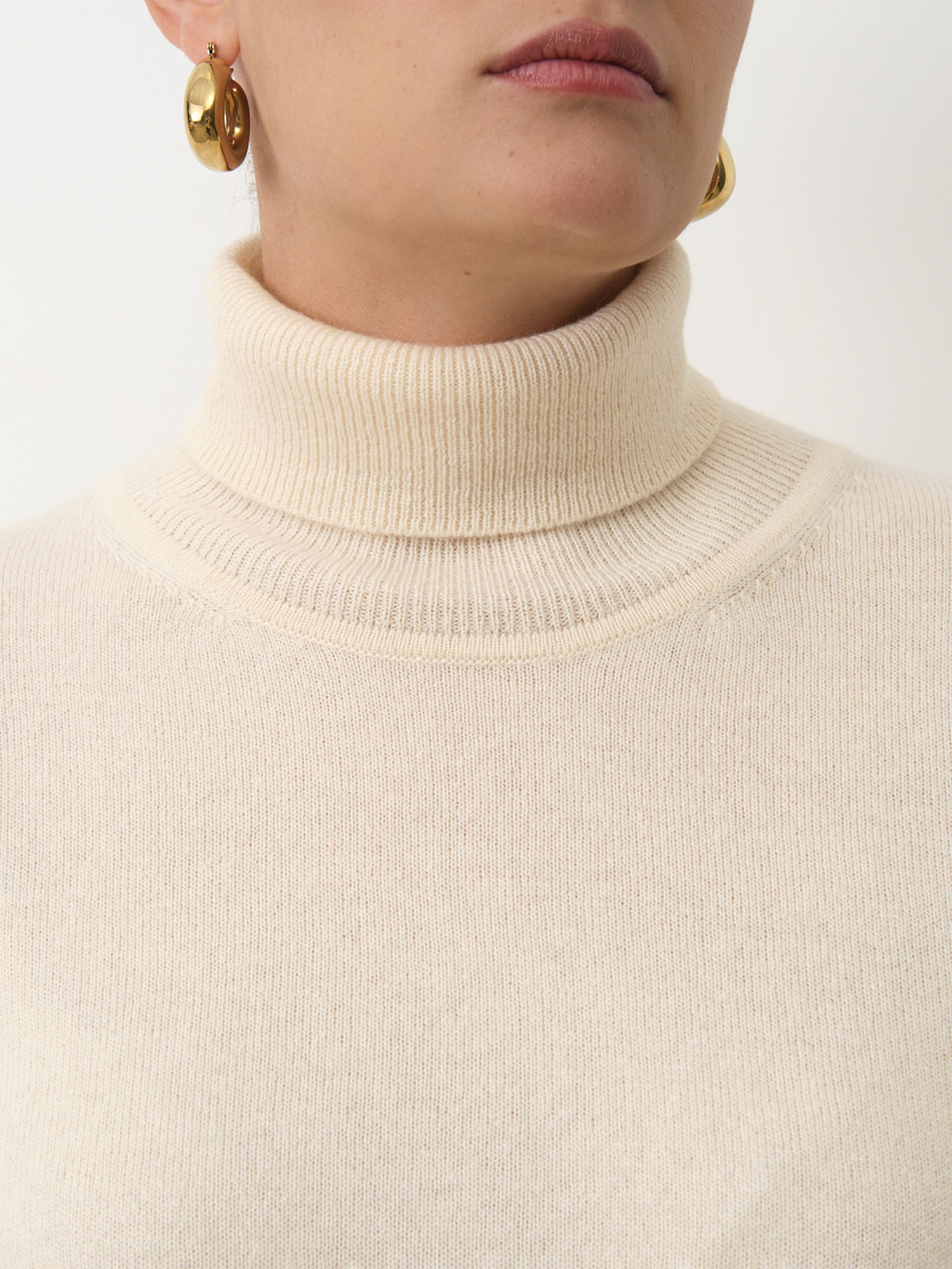 Водолазка женская из кашемира 12068 кремовая купить в Москве